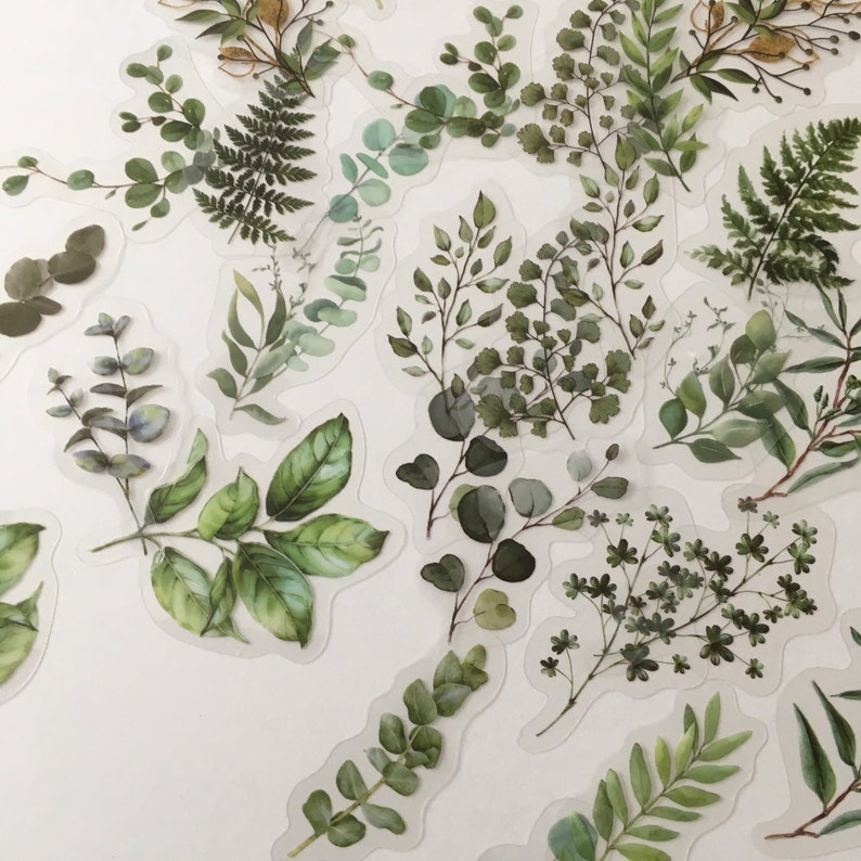 Sticker Pack / 40 Pc. Vintage Style Leaves & Stems Stickers - Etsy