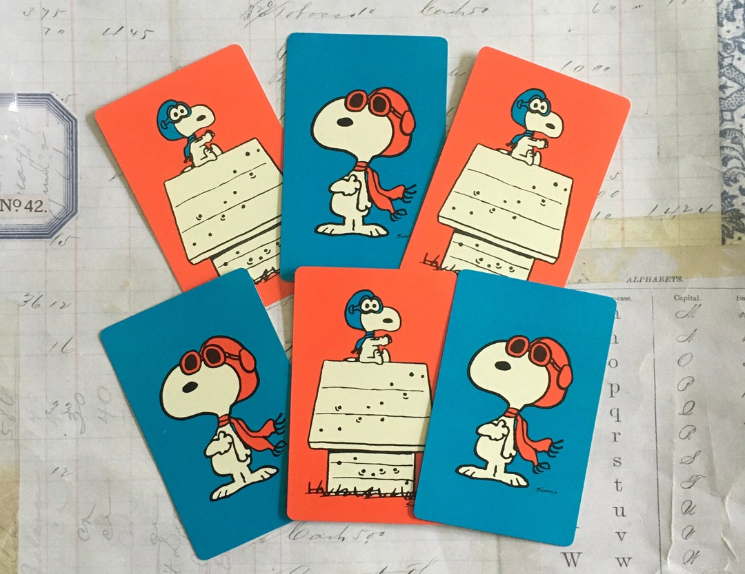 Snoopy Cards / 6 Vintage Snoopy Playing Cards by Hallmark Great for ...