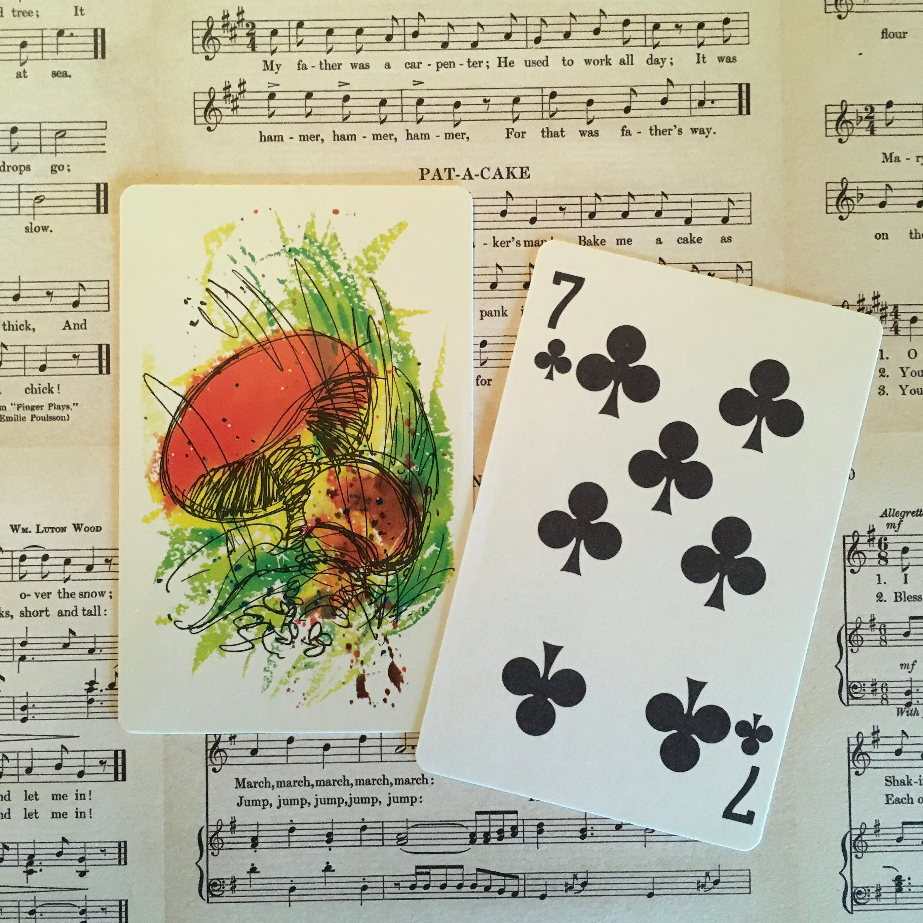 Mushroom Swap Cards / 2 Vintage Retro Mushroom Playing Cards Great for ...