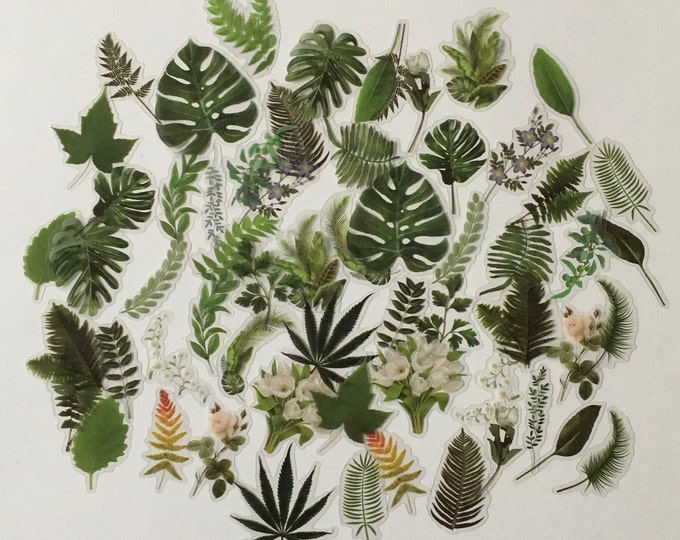 Leaf Stickers / 60 Pc. Vintage Style Leaves & Small Flower Stickers ...