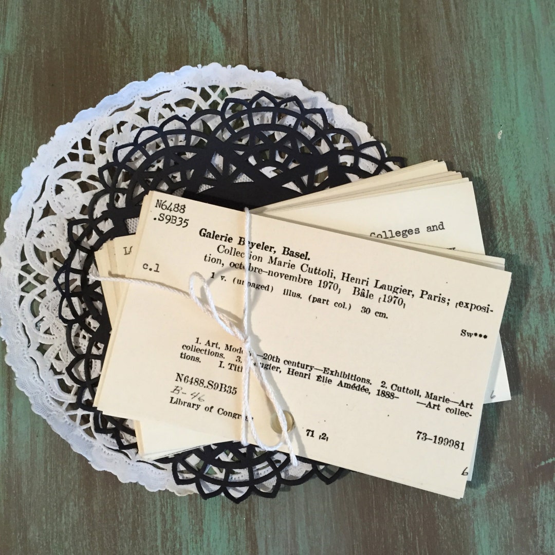 Library Cards / 100 Vintage Library Catalog Cards / Index Cards Great ...