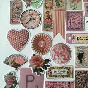Pink Scrap Pack / 45 Pc. Vintage Style Pink Scrap Pack Sticker Kit ...