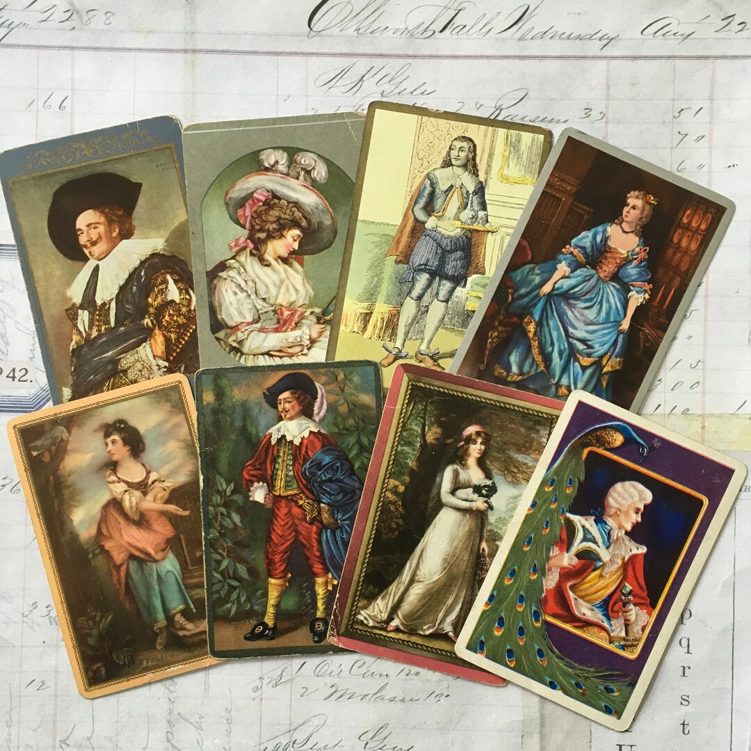 Victorian Cards / 8 Vintage Playing Cards Victorian Man & - Etsy