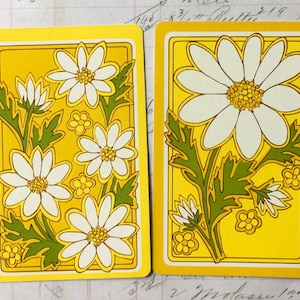 Floral Cards / 2 Vintage Yellow Spring Floral Daisy Swap Cards Mixed ...