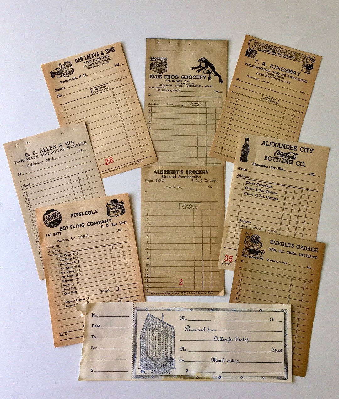 Printable Receipts / **INSTANT DOWNLOAD** Printable Receipts Ephemera ...