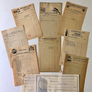 Printable Receipts / **INSTANT DOWNLOAD** Printable Receipts Ephemera ...