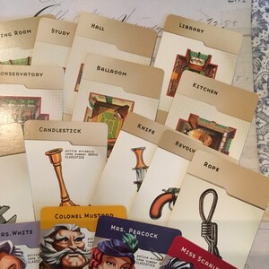 CLUE GAME Cards / 21 Vintage Clue Game Cards 2002 Great for Smash Book ...