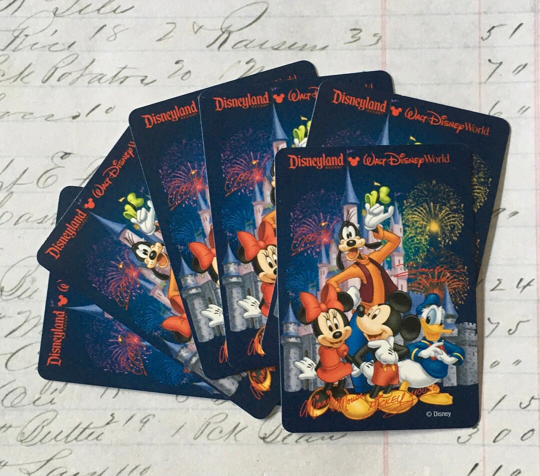 Disneyland Cards / 6 Vintage Disneyland Walt Disney World Playing Cards ...