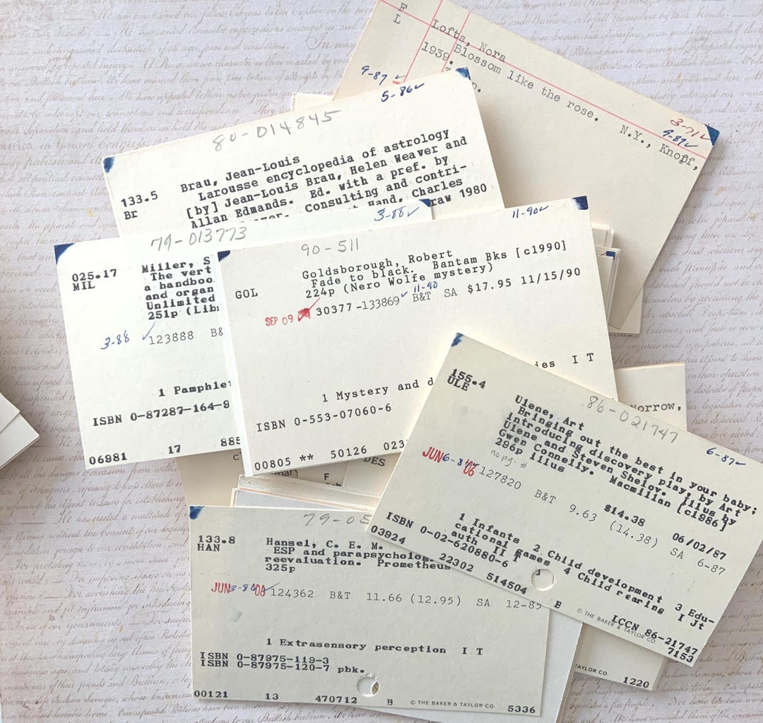 Library Cards / 25 Vintage Library Catalog Cards -- Great for Weddings ...