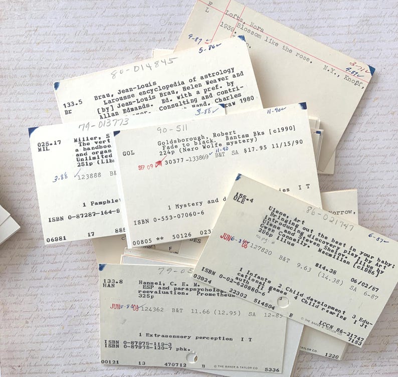 Library Cards / 25 Vintage Library Catalog Cards -- Great for Weddings ...