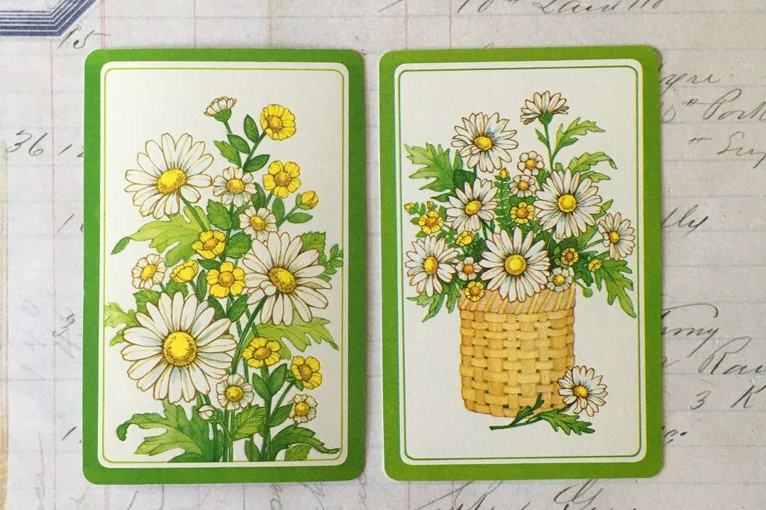 Daisy Cards / 2 Vintage White Daisy Spring Floral Swap Cards Mixed ...