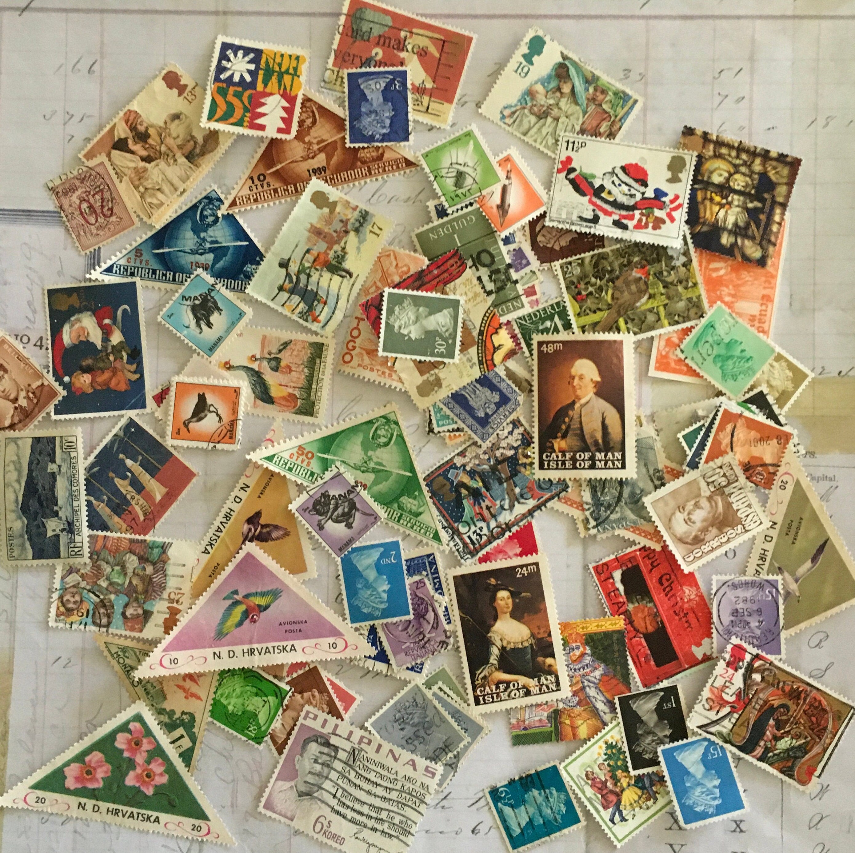 Worldwide Stamps / Foreign & US Stamps / 200 Worldwide Postage - Etsy.de