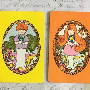 Boy Girl Cards / 2 Vintage Playing Cards Boy & Girl Retro Cards ...