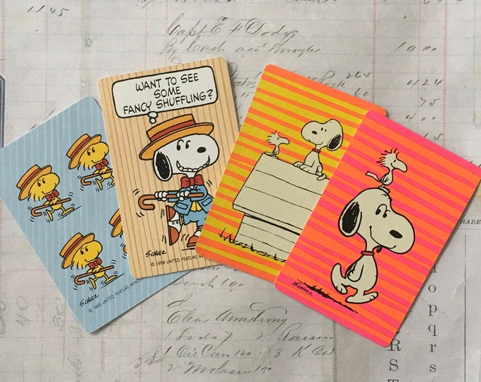 Snoopy Cards / 4 Vintage Snoopy Playing Cards by Hallmark Great for ...