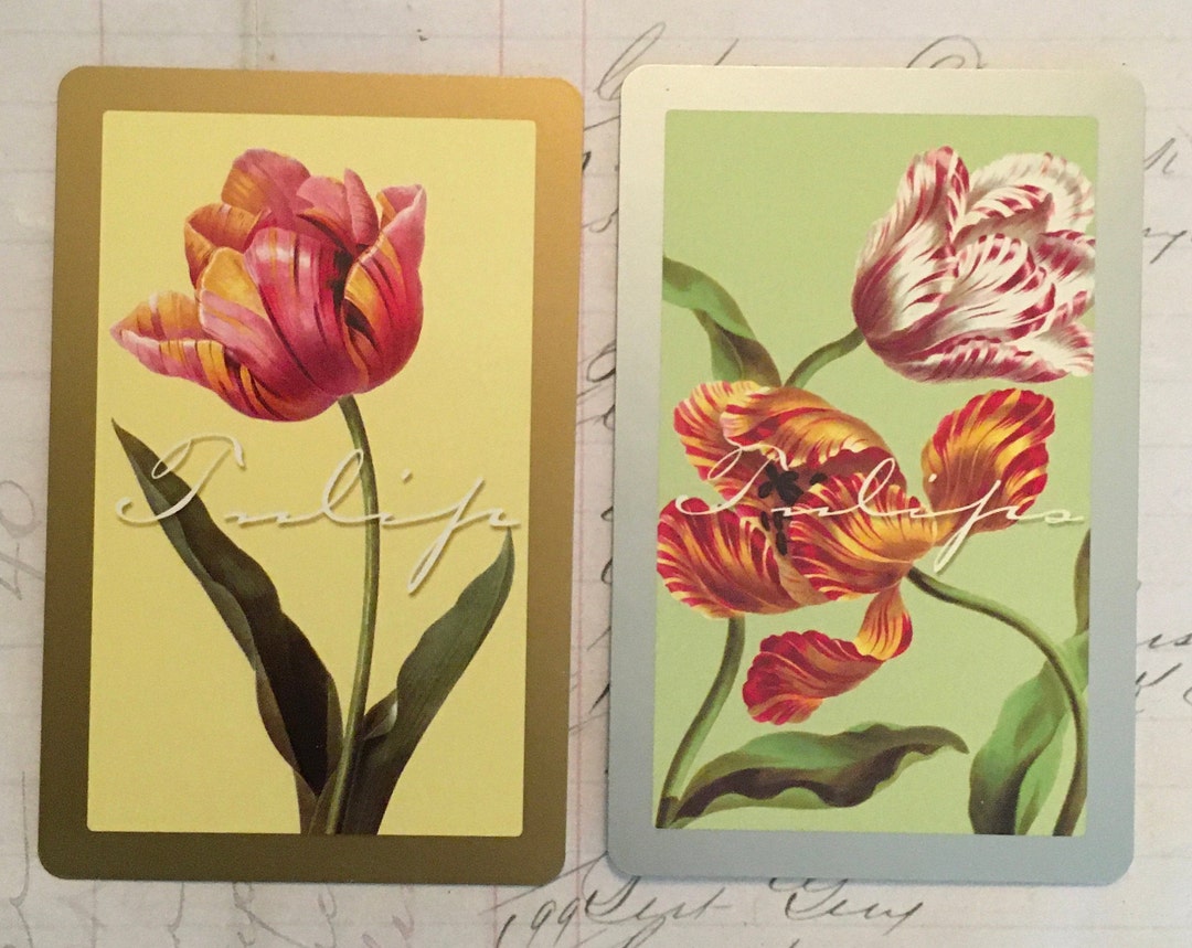 Tulip Cards / 2 Vintage Tulip Flower Swap Cards Great for Altered Art ...