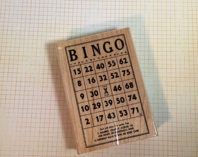 BINGO Rubber Stamp by 7 Gypsies / NEW Vintage Style Rubber Stamp for ...