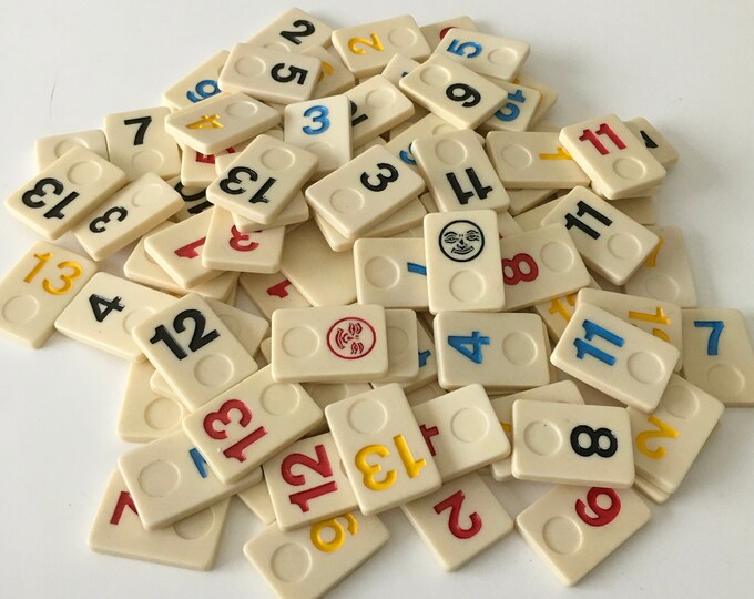 RUMMIKUB Tiles / 96 Vintage Rummikub Game Tiles Game Pieces / Rummy ...