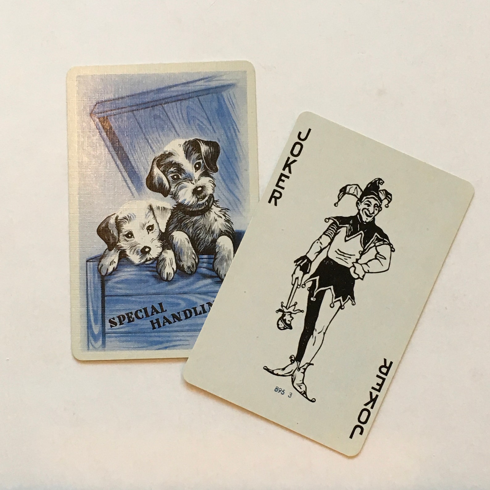 DOG Swap Cards / 2 Vintage Dog Playing Cards Blue & brown | Etsy