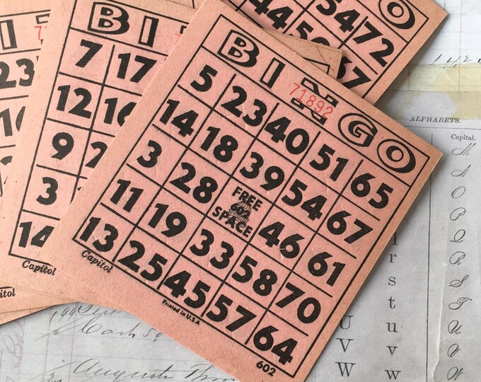 Bingo Sheets / 20 Capitol BINGO Sheets Pink Printed in U.S.A. **on Sale ...