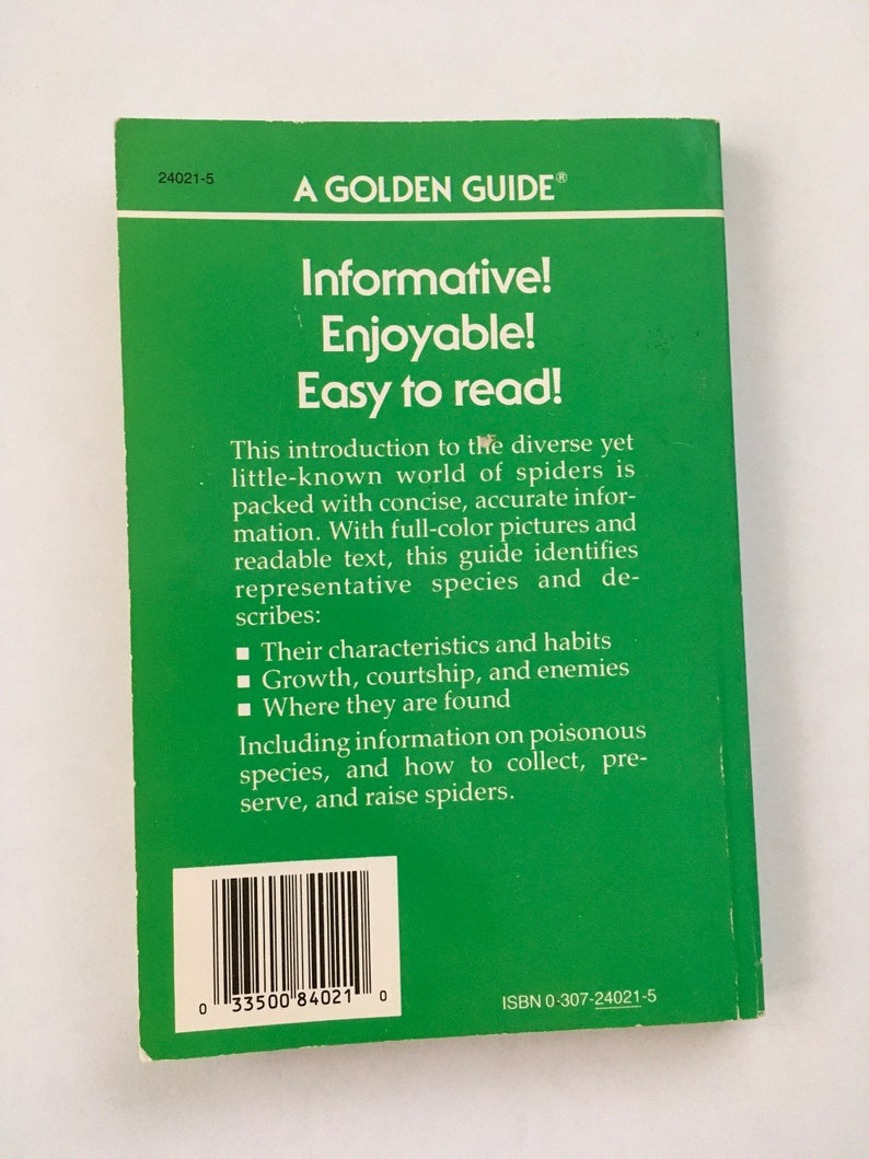 SPIDERS Book / Vintage Golden Guide SPIDERS in Full Color - Etsy