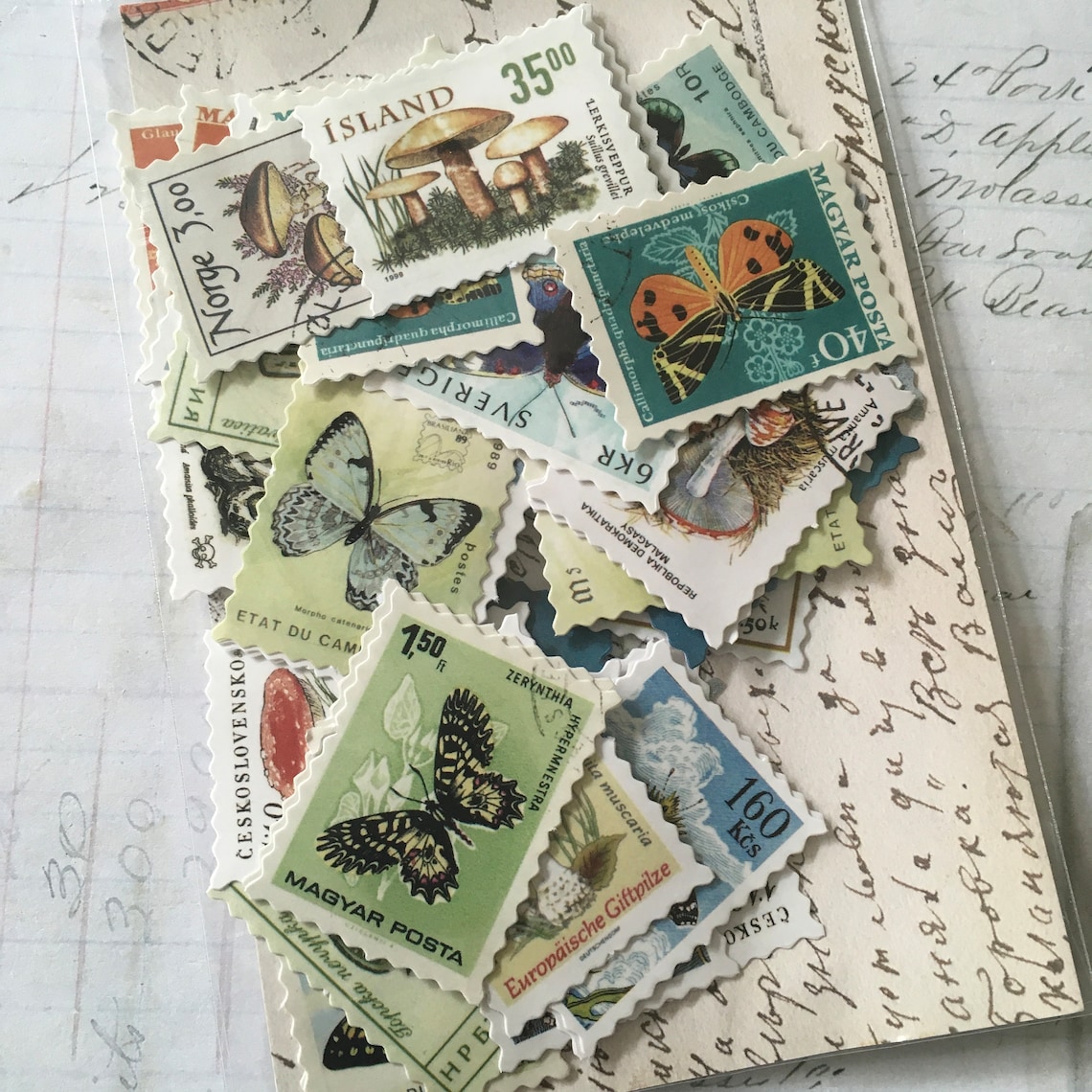 Sticker Pack / 46 Pc. Vintage Style Butterfly & Mushroom - Etsy
