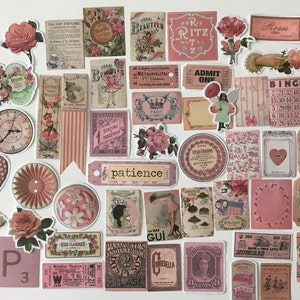 Pink Scrap Pack / 45 Pc. Vintage Style Pink Scrap Pack Sticker Kit ...