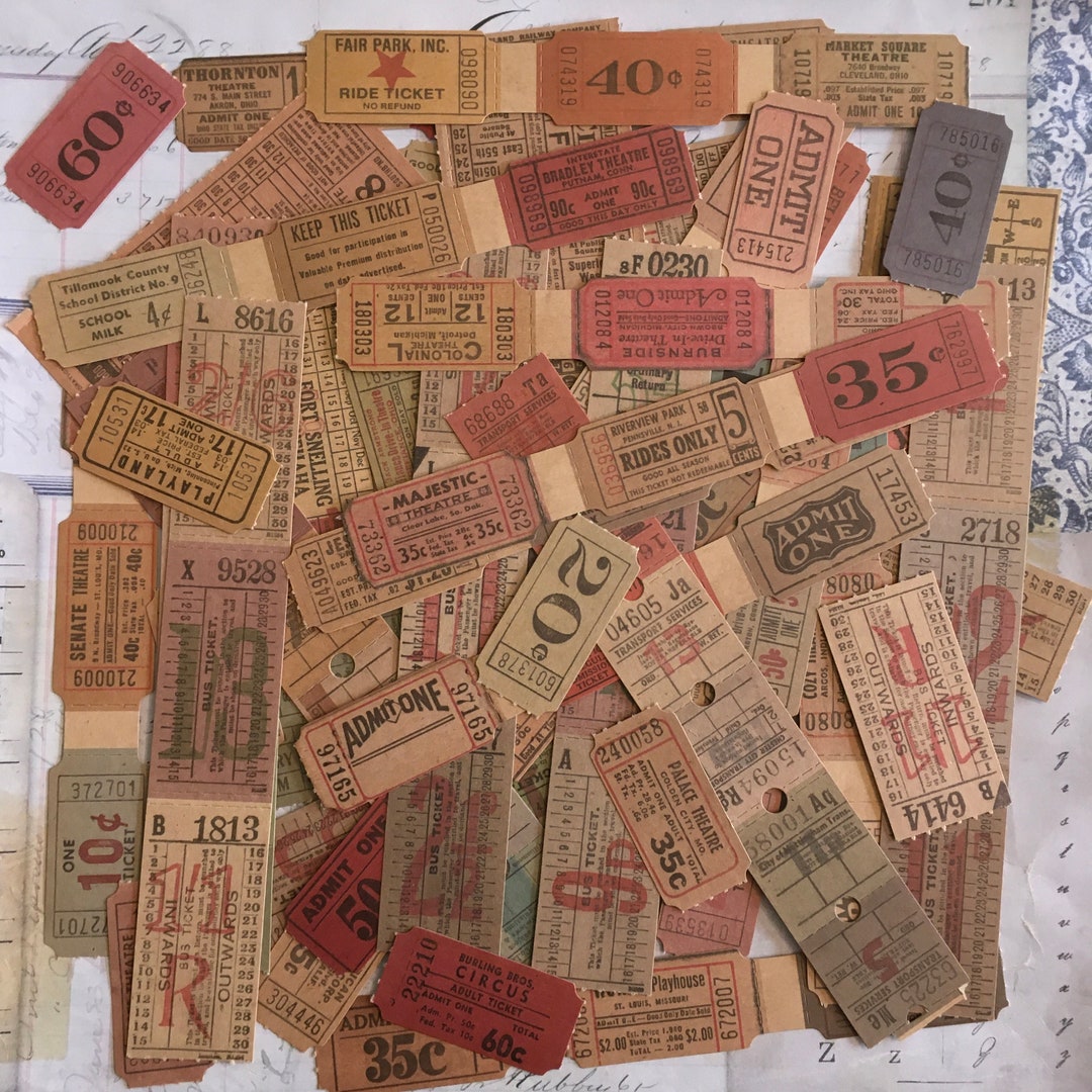 Tickets / 30 Tickets by Tim Holtz Theater, Drive-in, Admit One, Bus ...