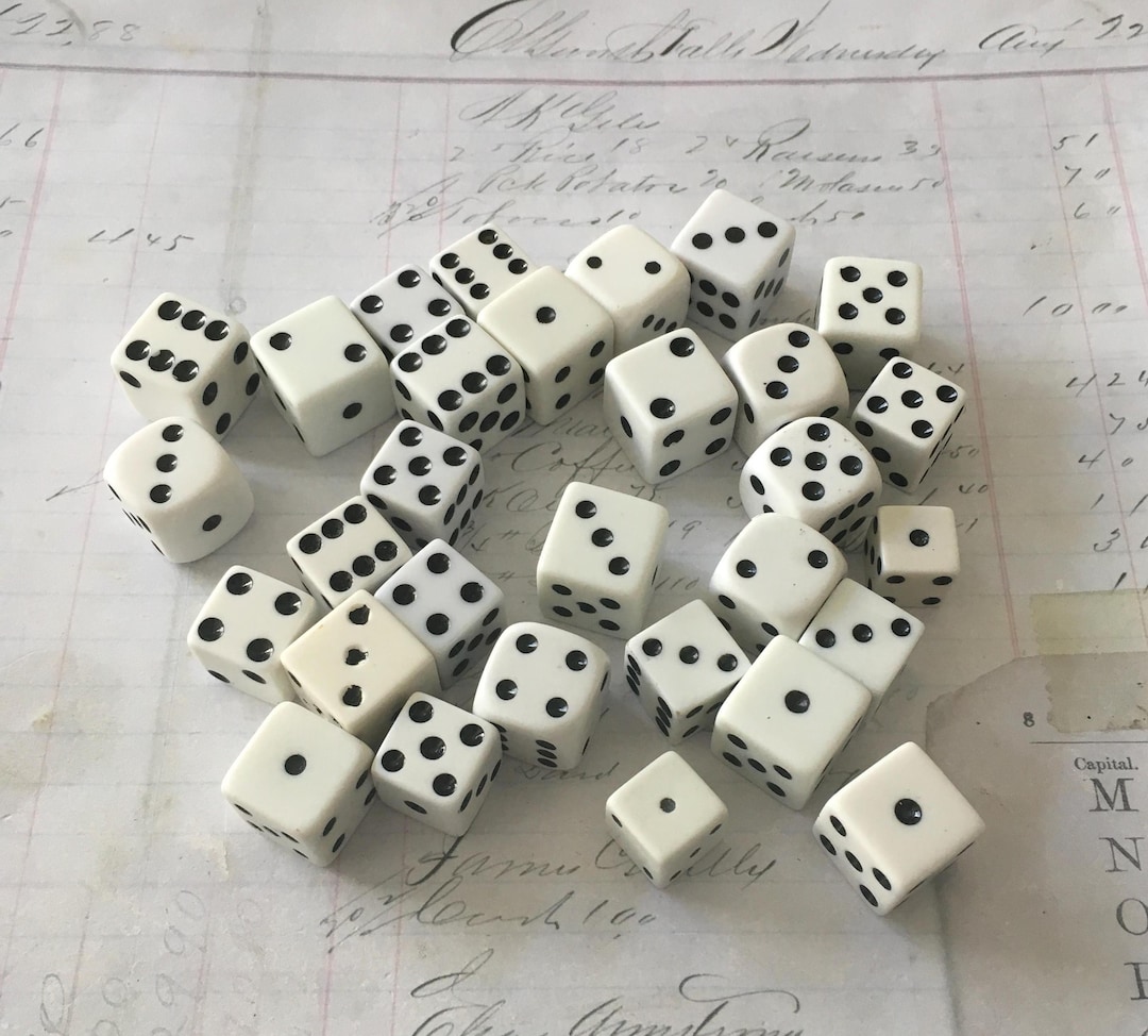 White Dice / 30 Dice Game Pieces Lot -- Great for Crafts, Replacements ...