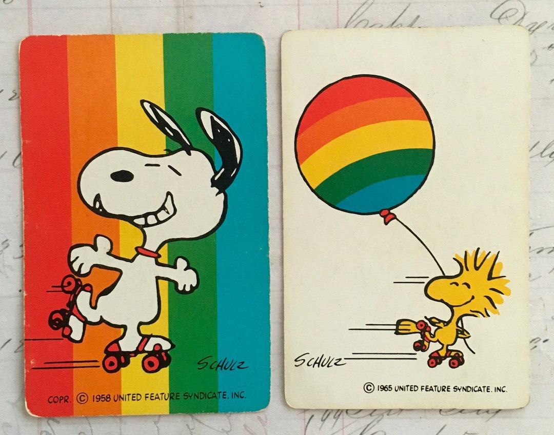 Snoopy Cards / 2 Vintage Snoopy & Woodstock Playing Cards by Hallmark ...