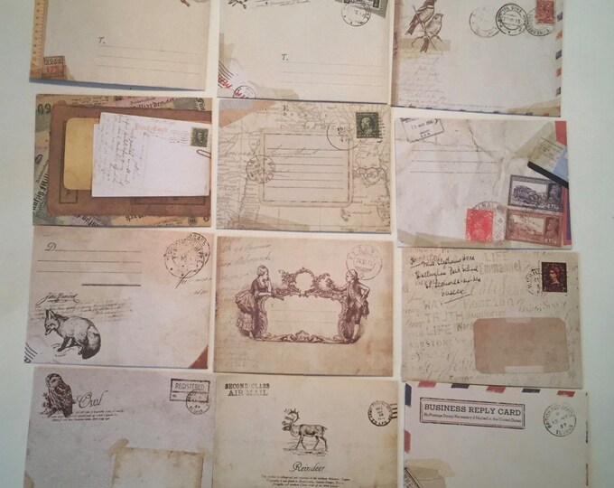 Mini Envelopes / 12 Mini Mail Envelopes 2 7/8" X 3 3/4" for Altered Art ...