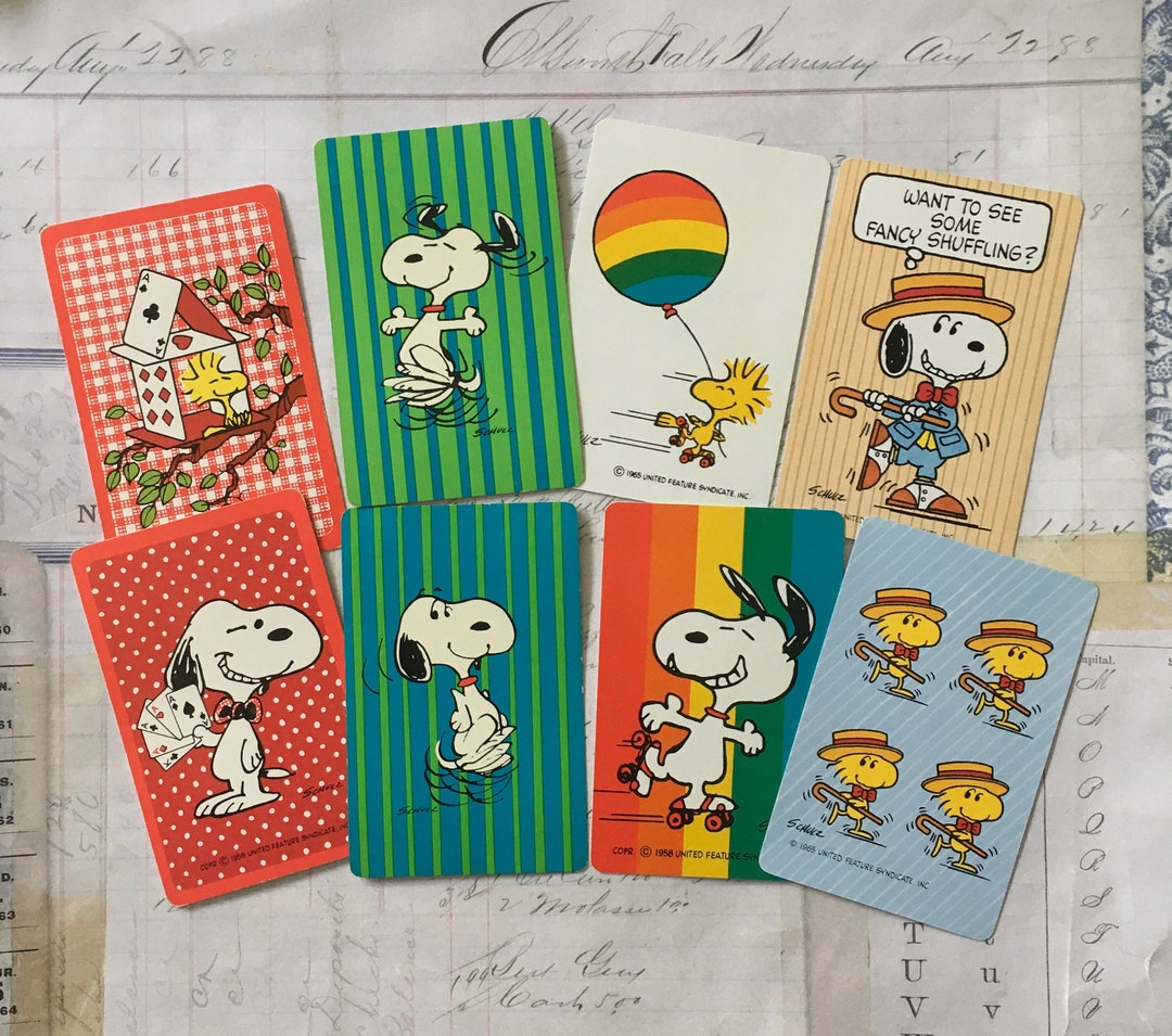 Snoopy Cards / 8 Vintage Snoopy Playing Cards by Hallmark Great for ...