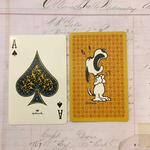Snoopy Cards / 2 Vintage Snoopy Playing Cards ACE of SPADES by Hallmark ...