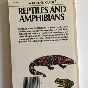 REPTILES & AMPHIBIANS Vintage Golden Nature Guide #24495 W/species in ...