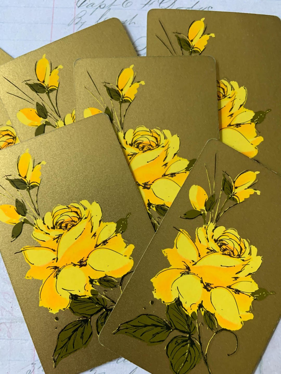 Rose Cards / 6 Vintage Rose Playing Cards by Hallmark Great for Mixed ...