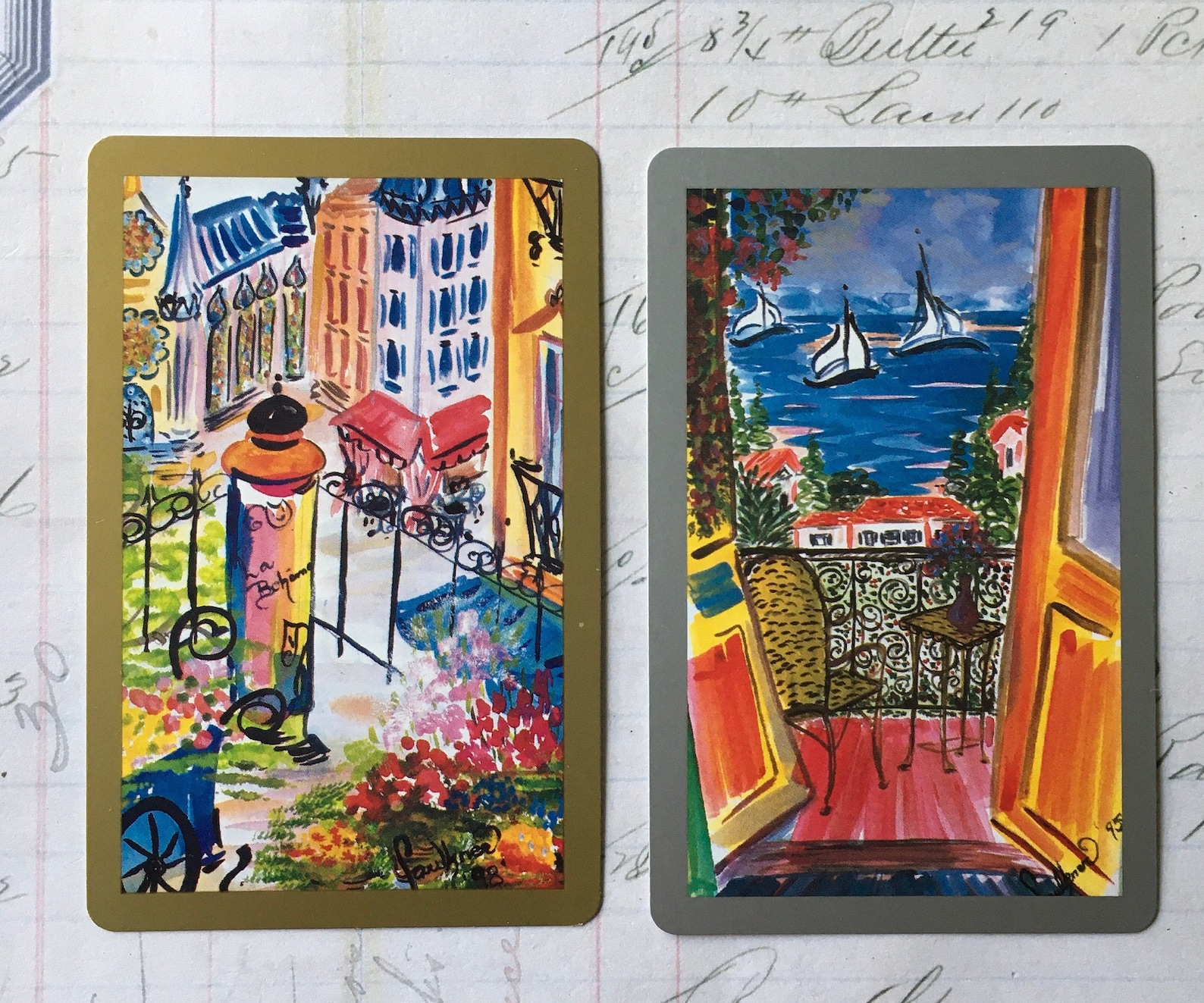 French Swap Cards / 2 Vintage French Scenes Playing Cards - Etsy