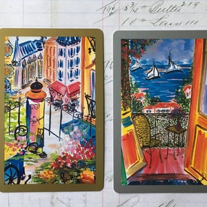 French Swap Cards / 2 Vintage French Scenes Playing Cards Great for ...