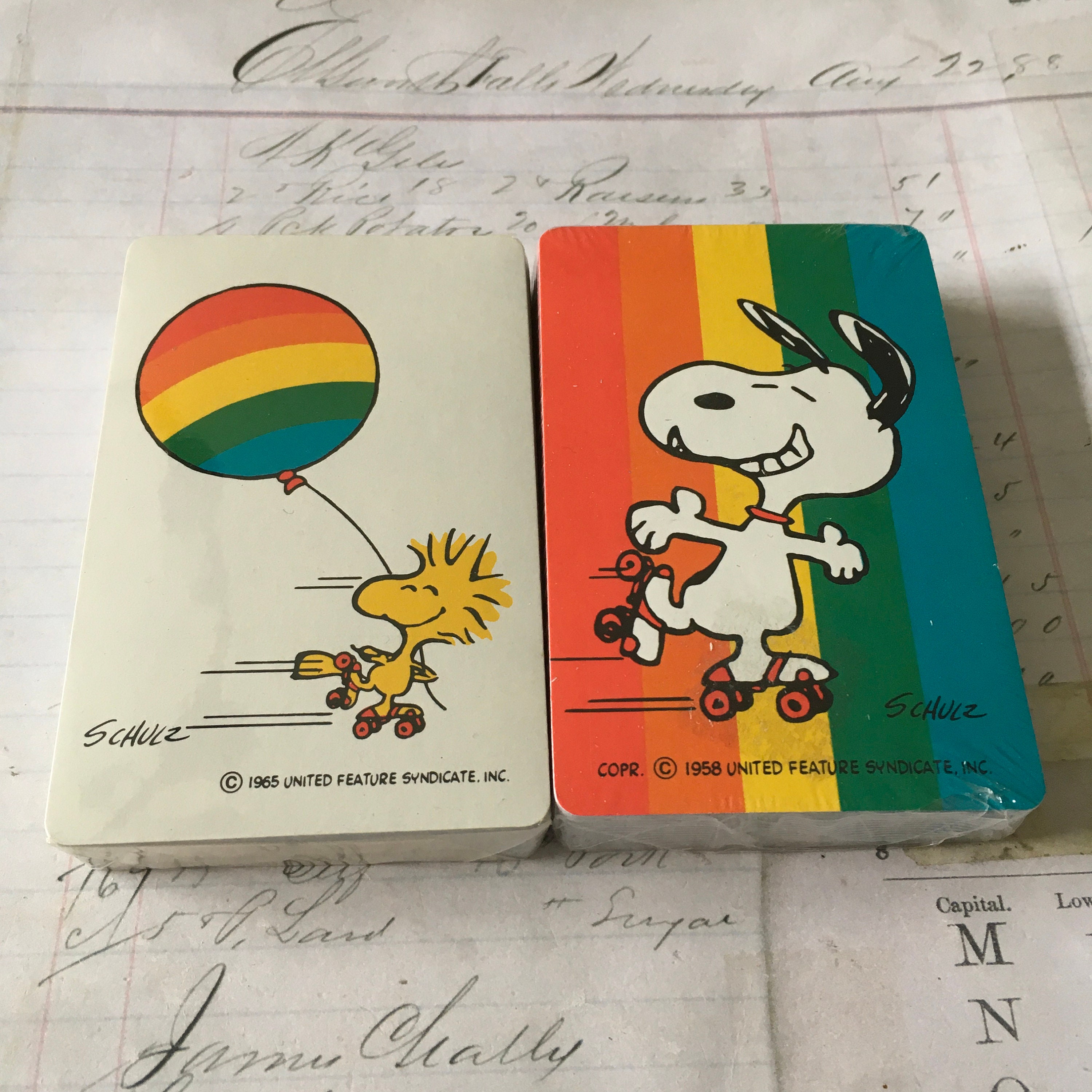 Peanuts Playing Cards / Vintage Snoopy & Woodstock Decks of - Etsy
