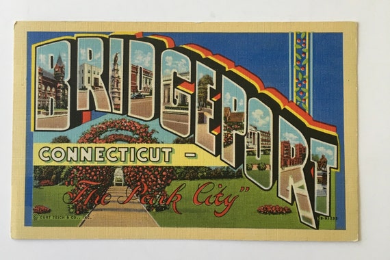 Large Letters Postcard / Vintage Greetings From BRIDGEPORT - Etsy