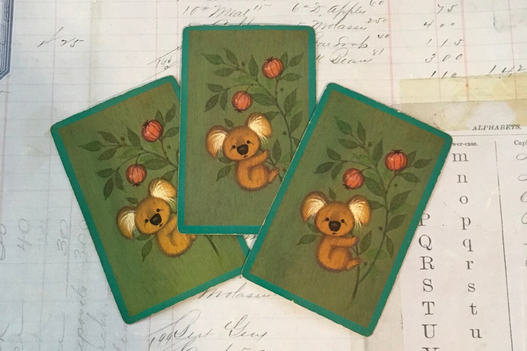 Koala Cards / 3 Vintage Koala Bear Cards Cute -- Great for Smash Books ...