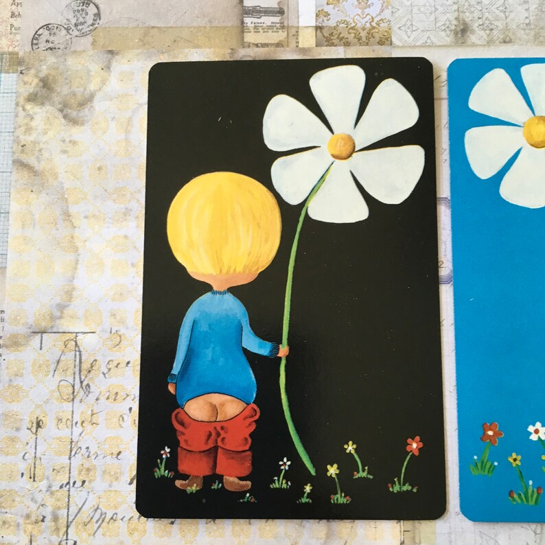 Cute Boy & Girl Swap Cards / 2 Vintage Boy and Girl Cards - Etsy