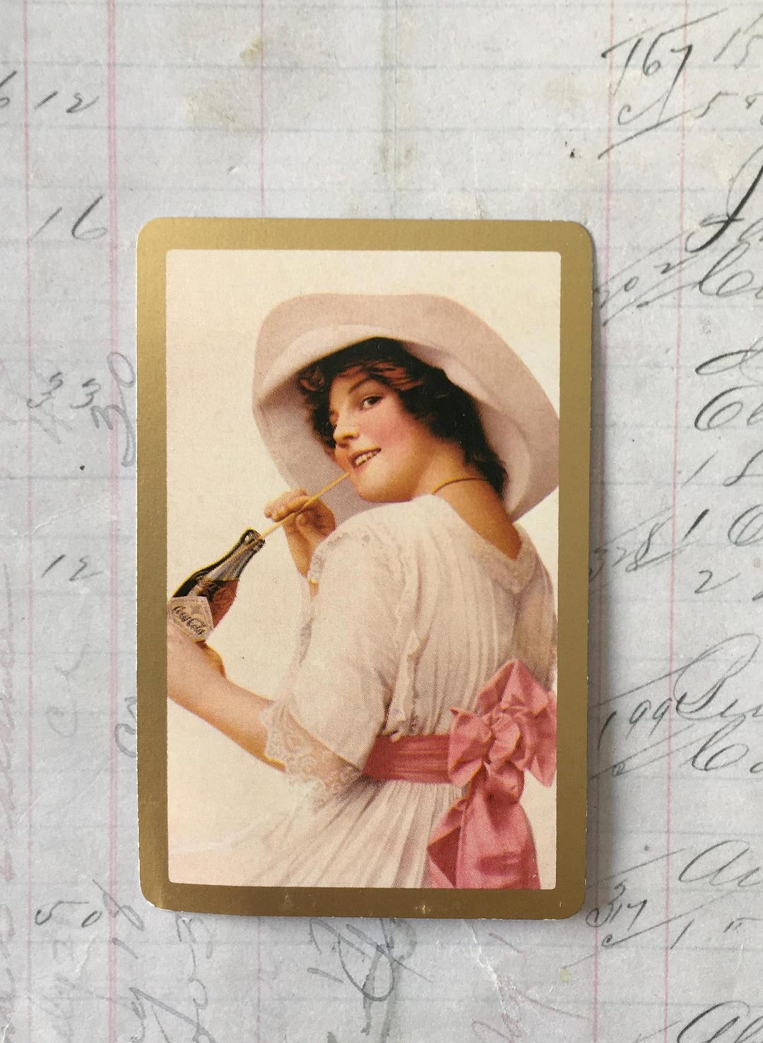 Coca Cola Card / 1 Vintage Woman Coca Cola Card -- Great for Card ...