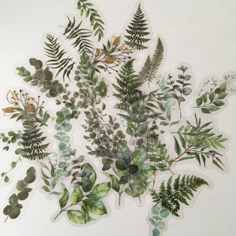 Sticker Pack / 40 Pc. Vintage Style Leaves & Stems Stickers - Etsy