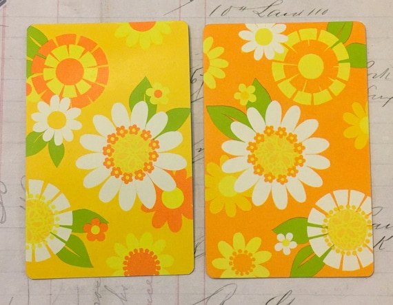 DAISY Cards / 2 Vintage RETRO DAISY Swap Cards / Orange | Etsy