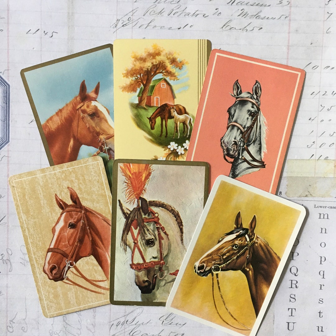 Cartas de caballos / 6 cartas de caballos vintage Ideal para - Etsy España