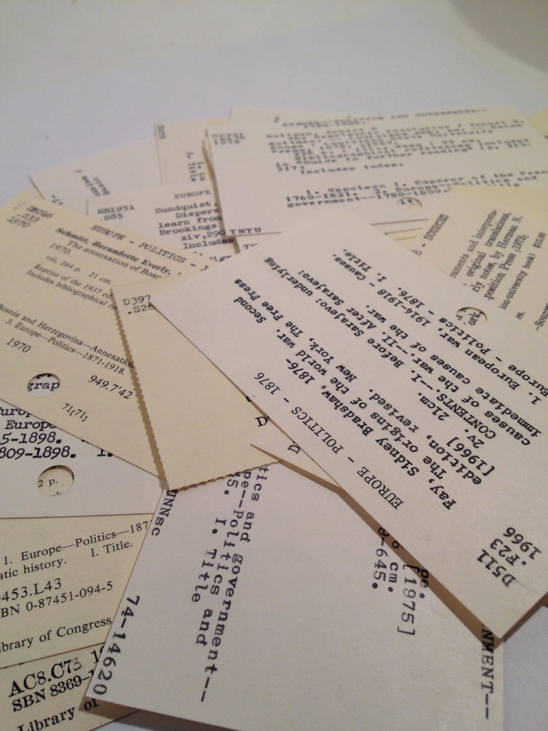 Library Cards / 25 Vintage Library Catalog Cards Great for - Etsy