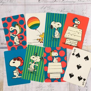 Snoopy Cards / 8 Vintage Snoopy Playing Cards by Hallmark Great for ...