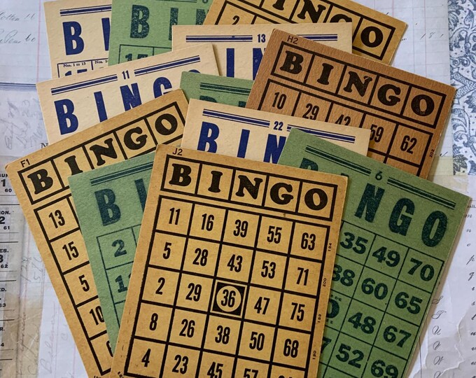 Bingo Cards / 12 Vintage Bingo Cards Assorted -- Great for Altered Art ...