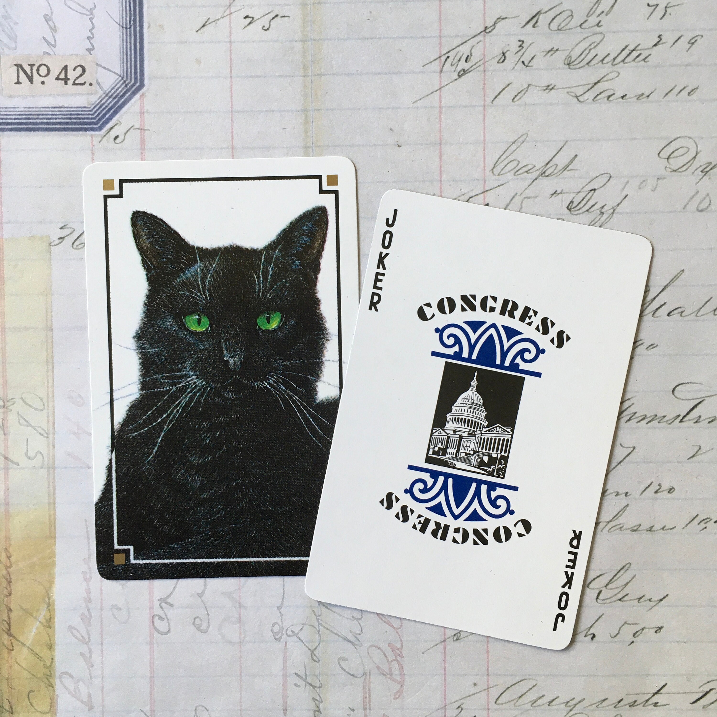 Cat Swap Cards / 2 Vintage Catblack & White Playing Cards - Etsy