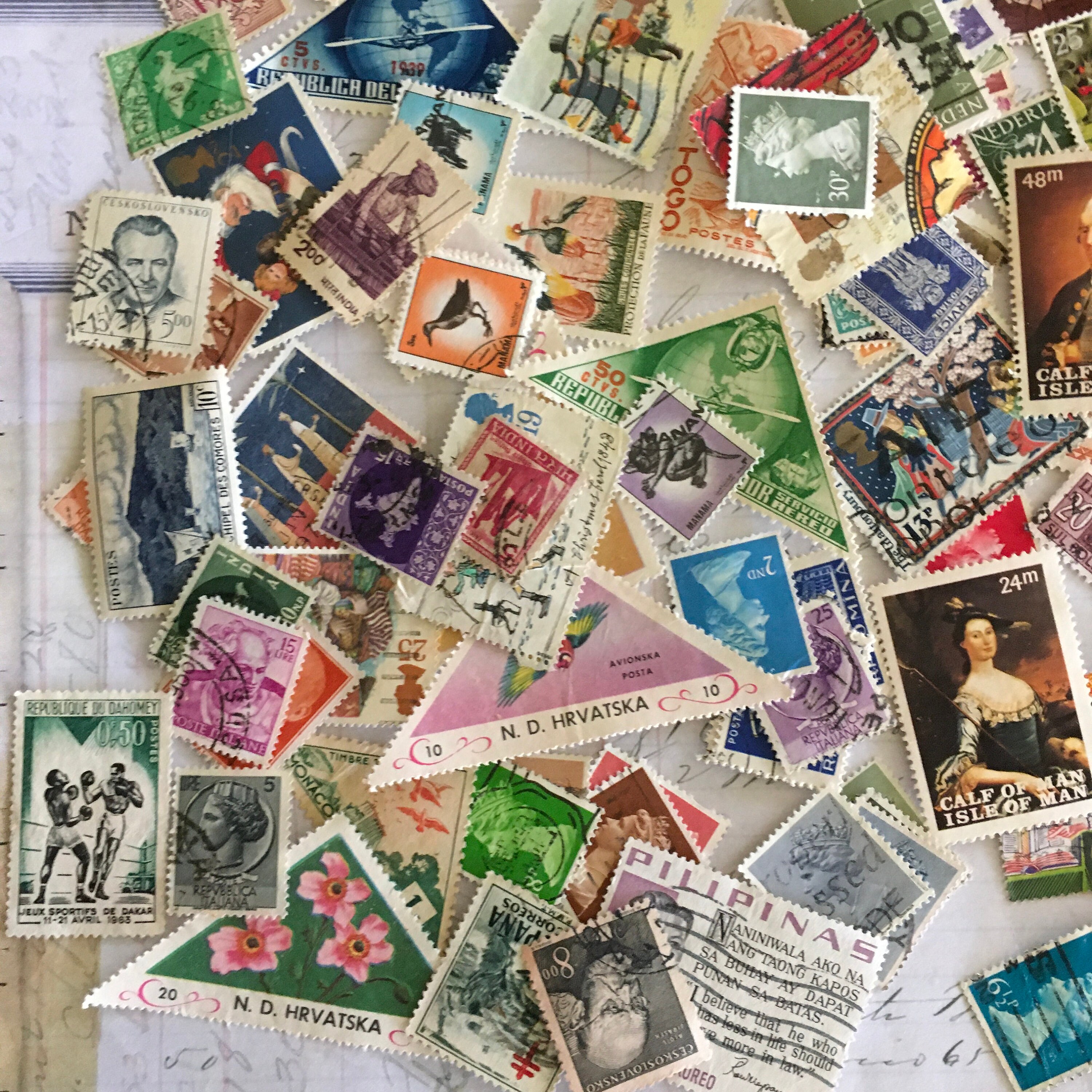 Worldwide Stamps / Foreign & US Stamps / 200 Worldwide Postage - Etsy.de