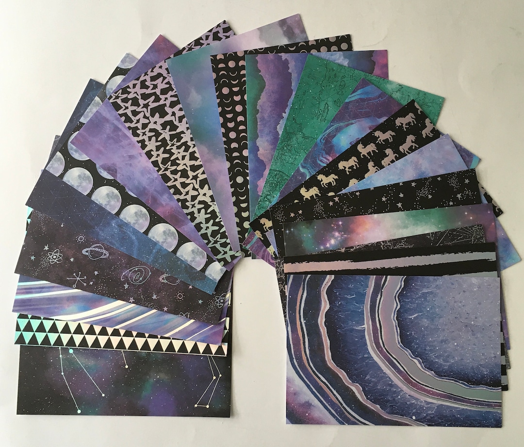 Card Stock / 20 Sheets Stargaze Blue 4.5" X 6.5" Chic Paper Sheets Card ...